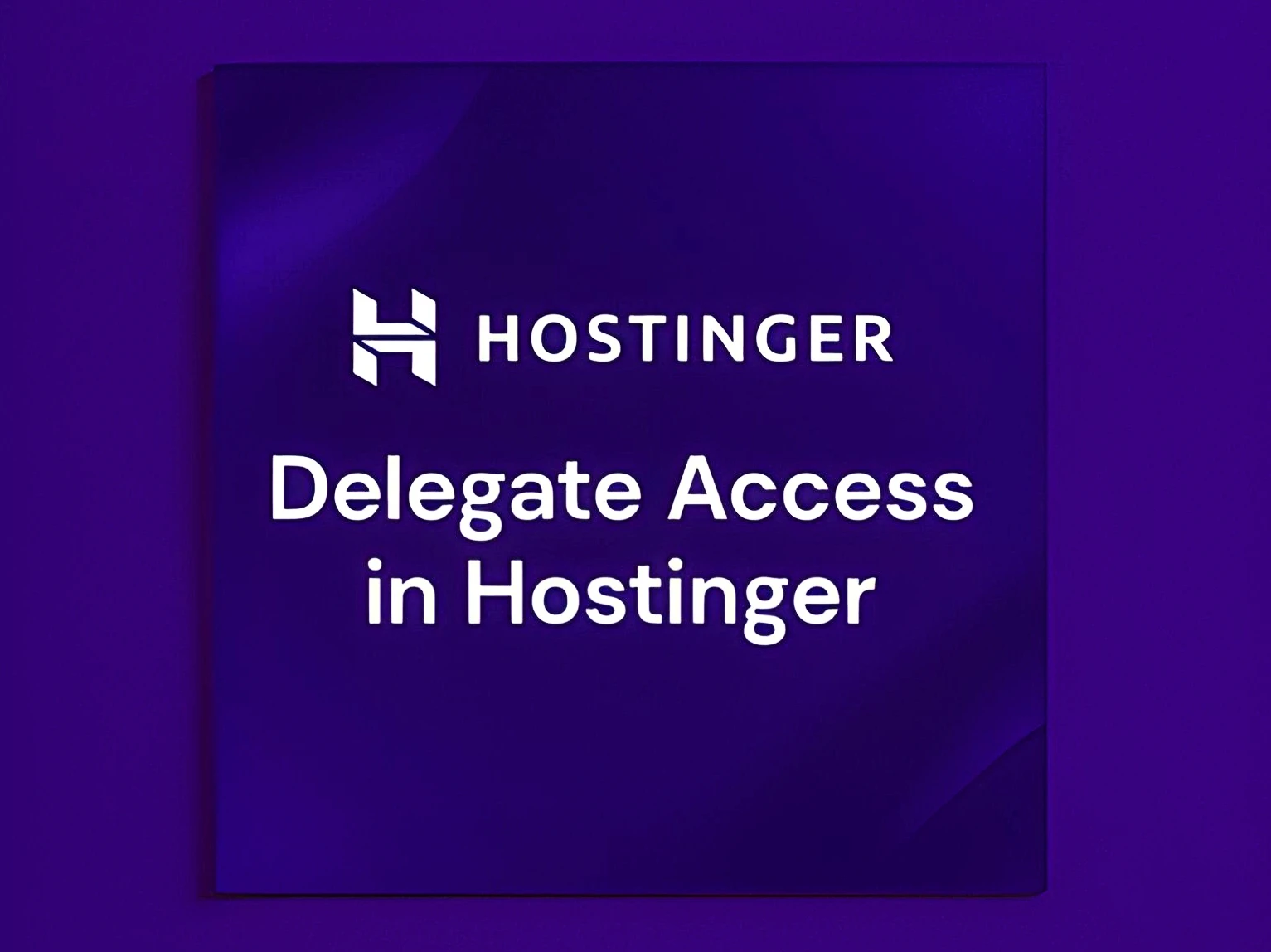 Adding Delegate Access to Your Hostinger Account • Austin Web & Design