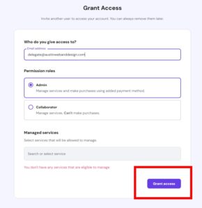 Adding Delegate Access to Your Hostinger Account • Austin Web & Design